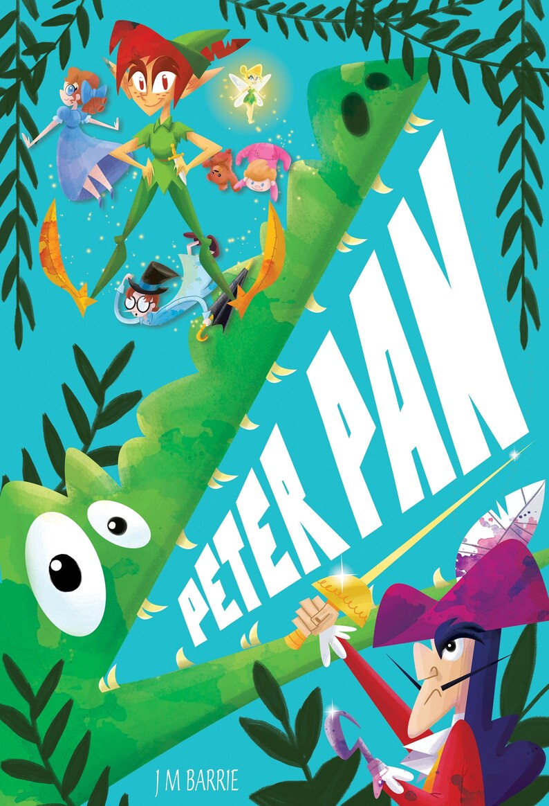 Peter Pan * Cartoon Illustration * 8.5 X 11 * Giclee Print * Cute ...