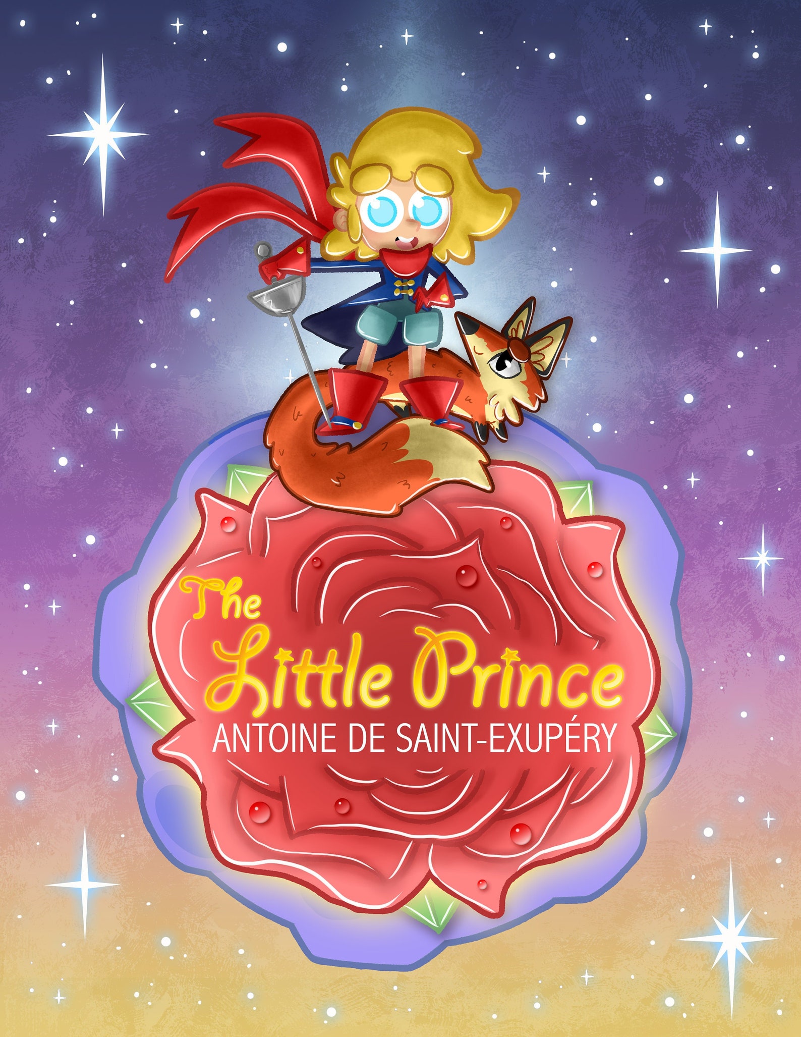 The Little Prince * Cartoon Illustration * 8.5 X 11 * Giclee Print ...