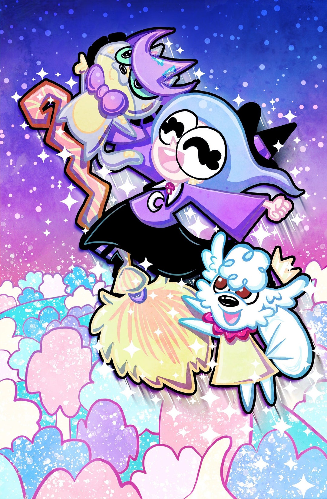 A Witch's First Flight * Cartoon Illustration * 8.5 X 11 * Giclee Print ...