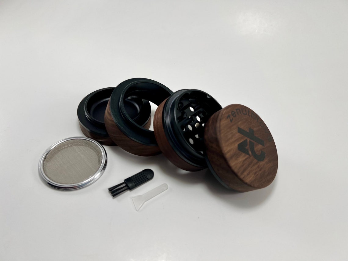 Real Walnut Wood Grinder 5 Piece 2.5in, Wooden Herb Grinder, Large ...