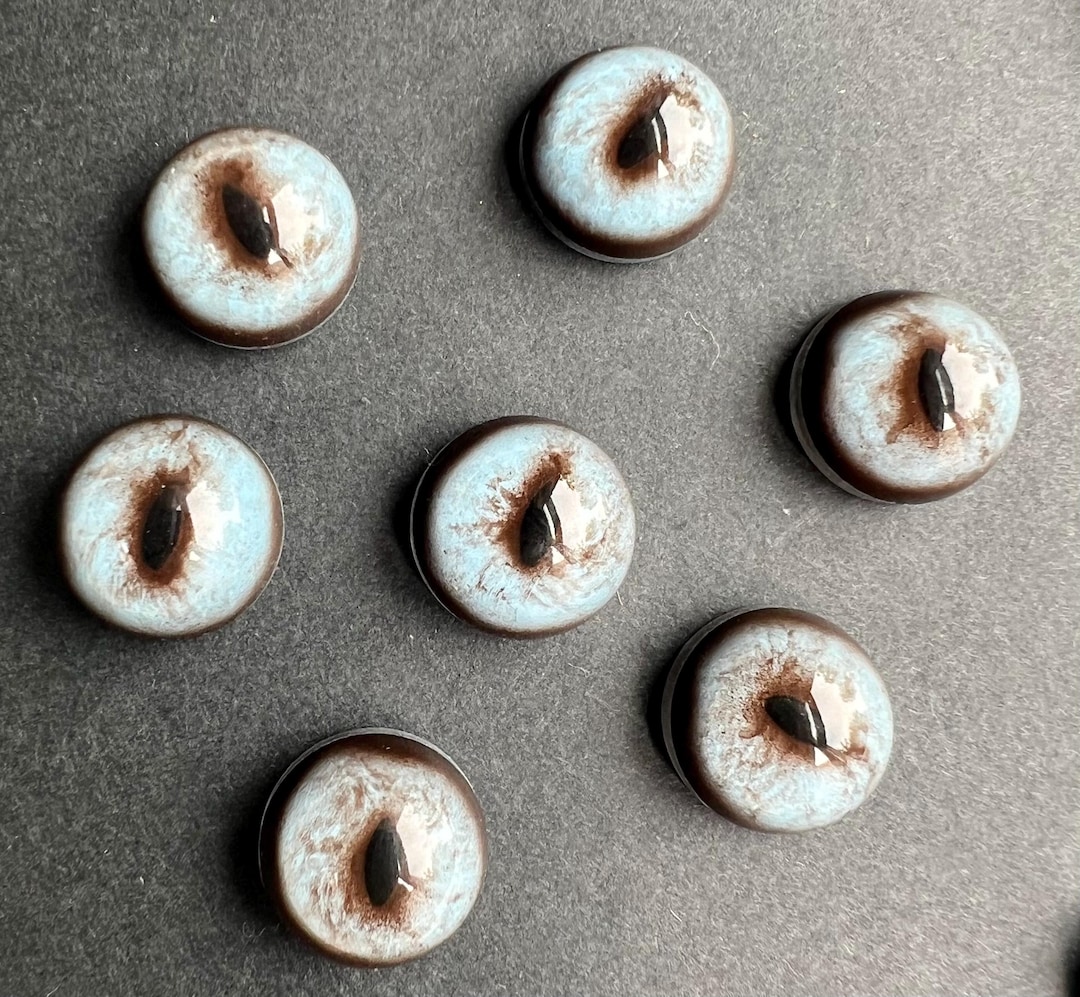 Vintage Blue Glass Siamese Cat Eye Cabochon Stones - 14mm - (1pc)-b62 ...