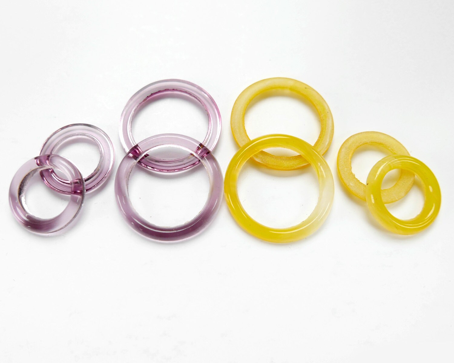 2 Vintage Art Deco Glass Hoops Jewelry Components 2 COLORS - Etsy