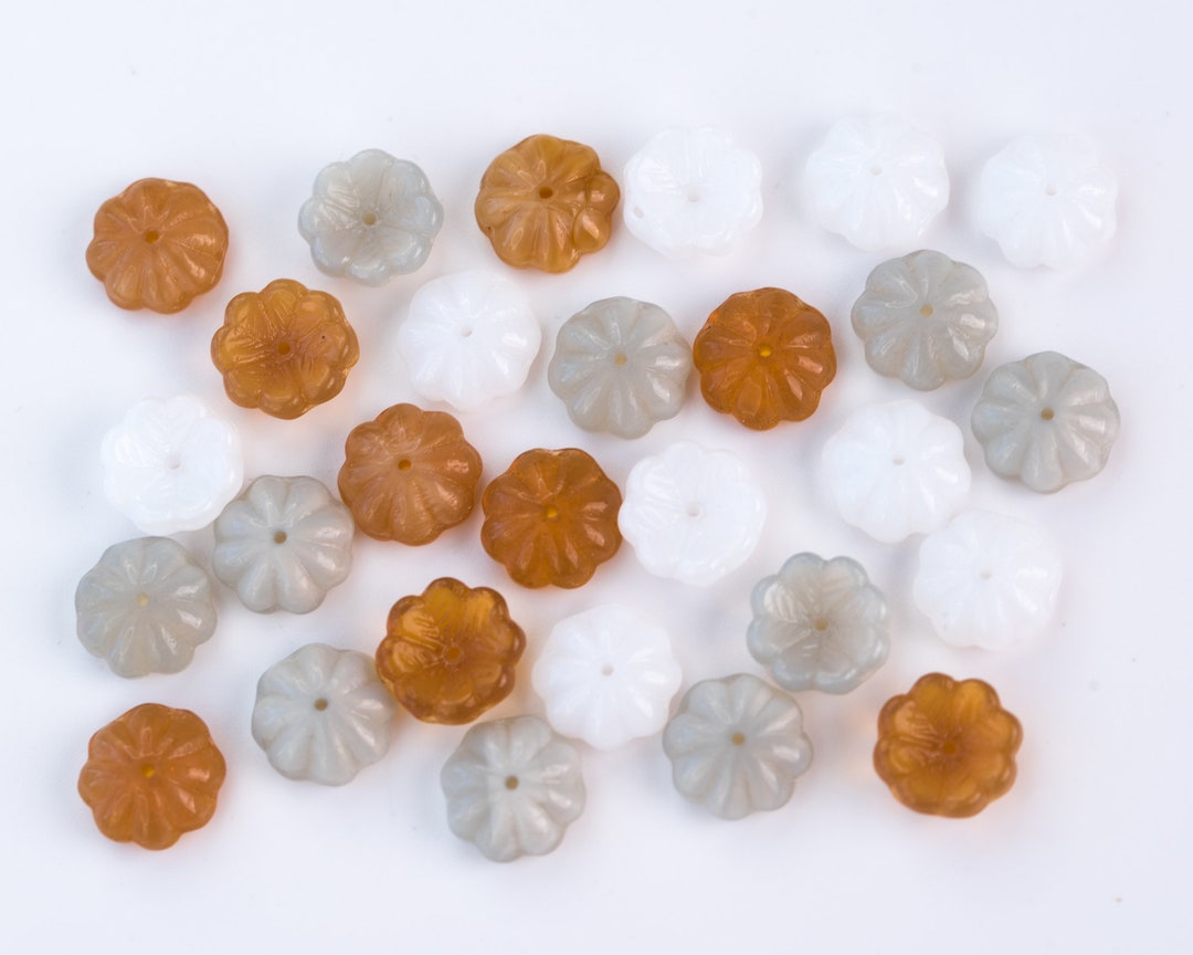 48 or 144 Vintage Czech Glass Flower Cup Beads - 3 Colors - 11mm - J23 ...