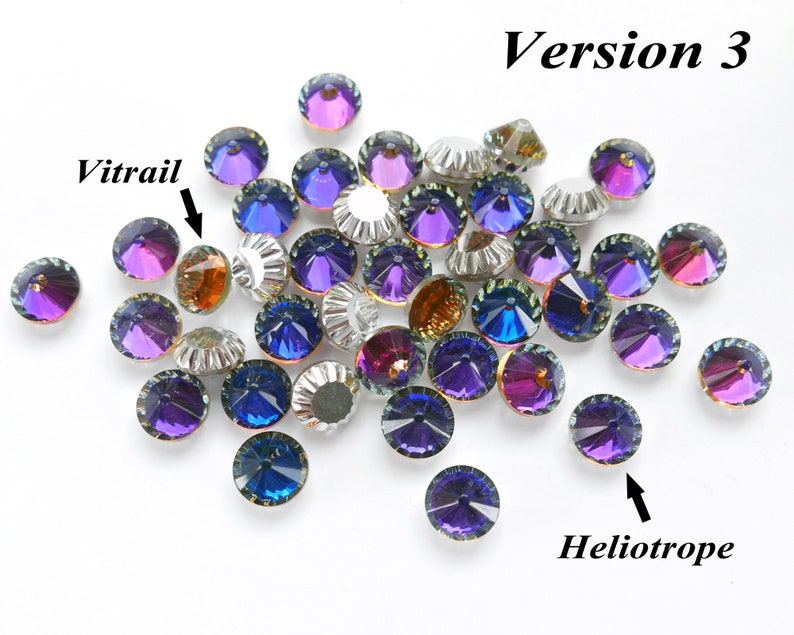 2 Vintage Cone Shaped Glass Rivoli Stones 3 COLORS 14 Mm | Etsy