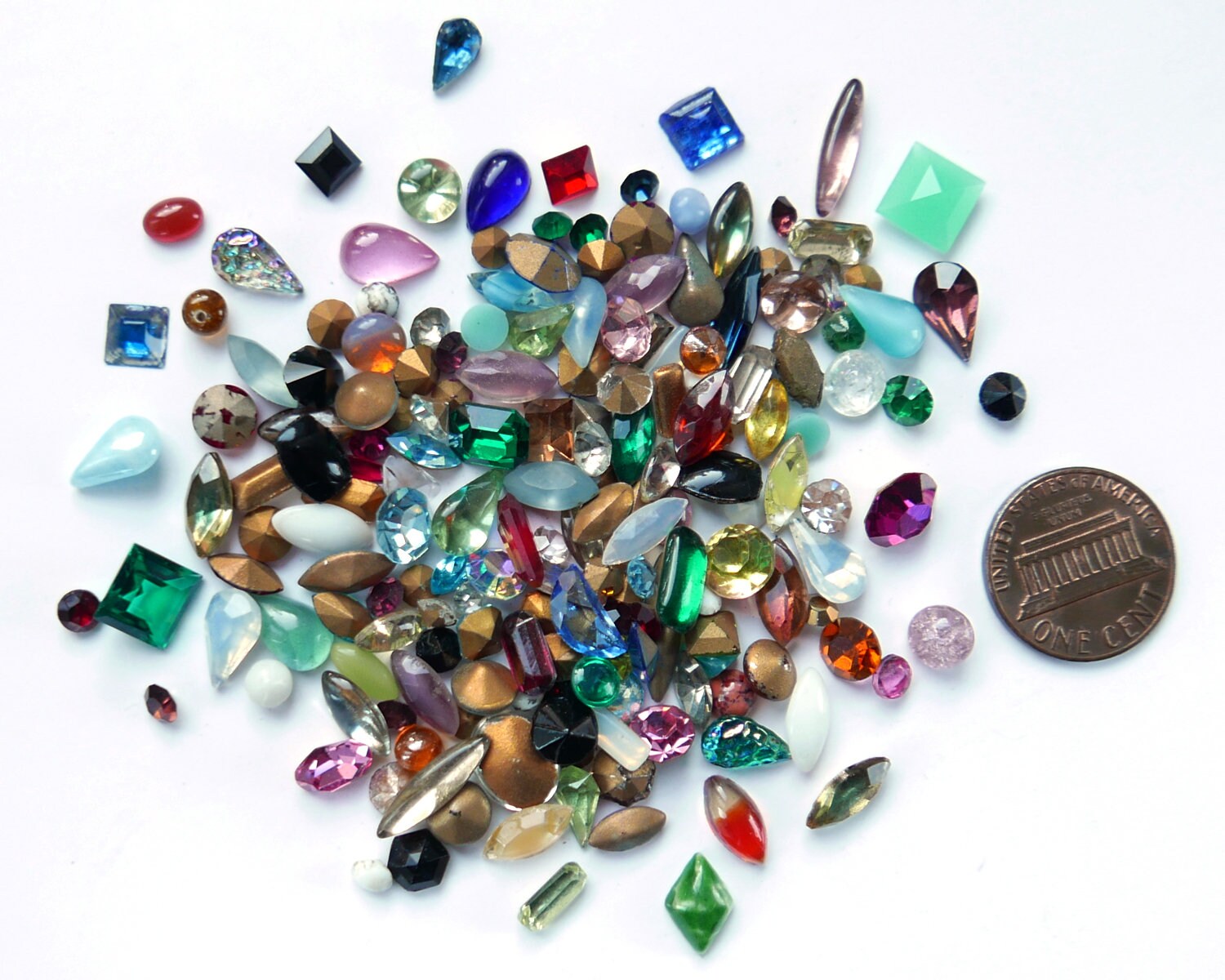 MIXED LOT medium of Vintage Glass Stones 4 15 Mm 1 - Etsy