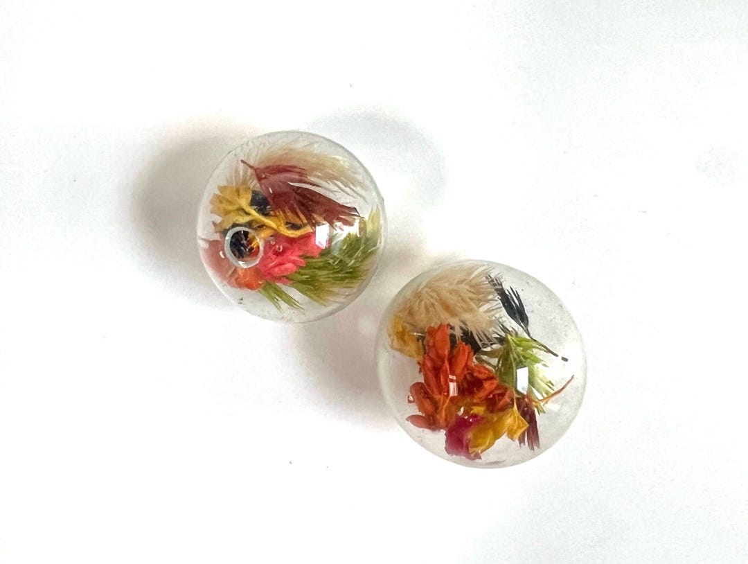 Vintage Hand-blown Glass Flower Balls - Japan 1960s - 23 Mm - (4pc) D12 ...