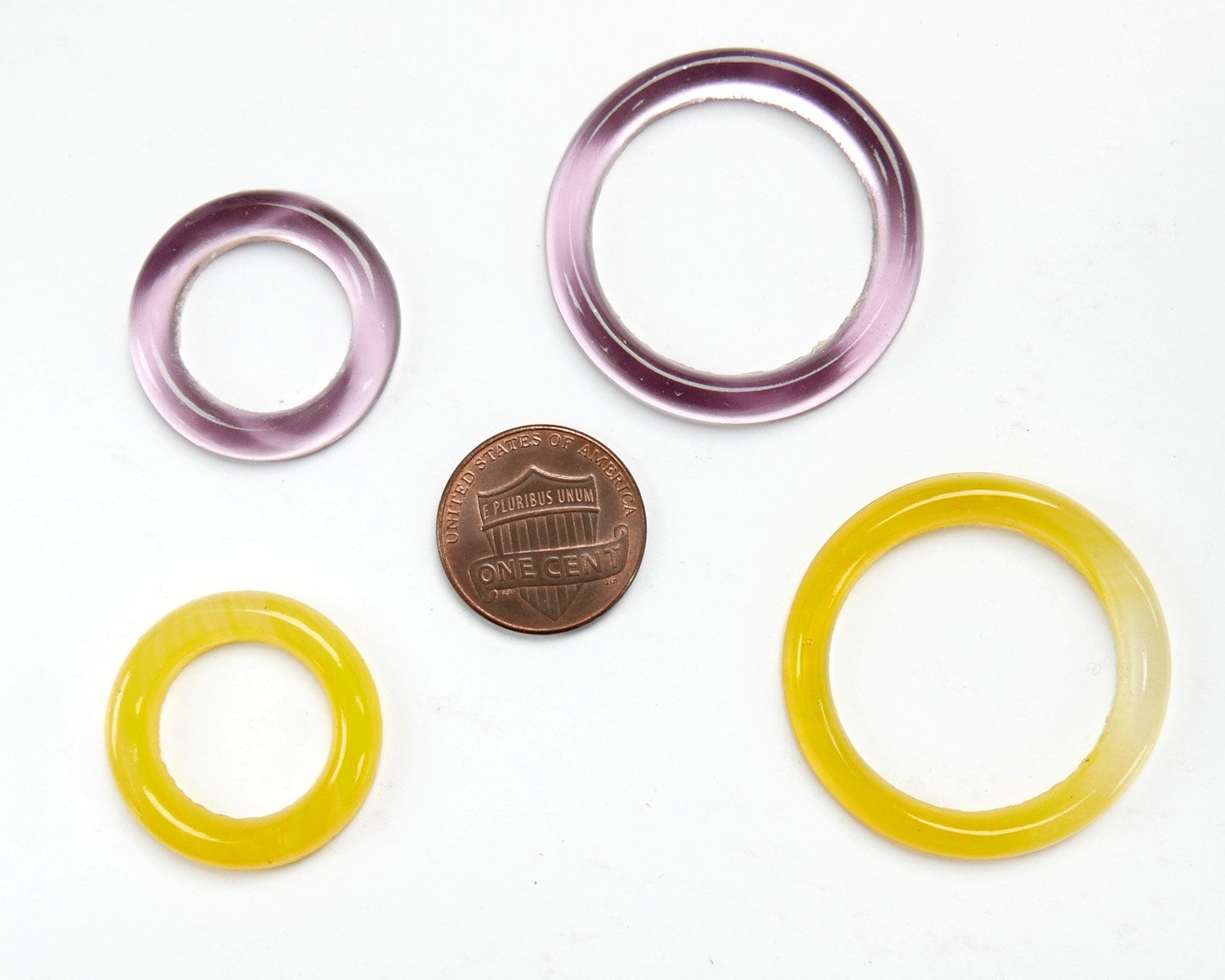 2 Vintage Art Deco Glass Hoops Jewelry Components 2 COLORS - Etsy