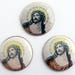 4 Vintage Religious Cameos, Hand-painted Cardboard Dome, Jesus ...