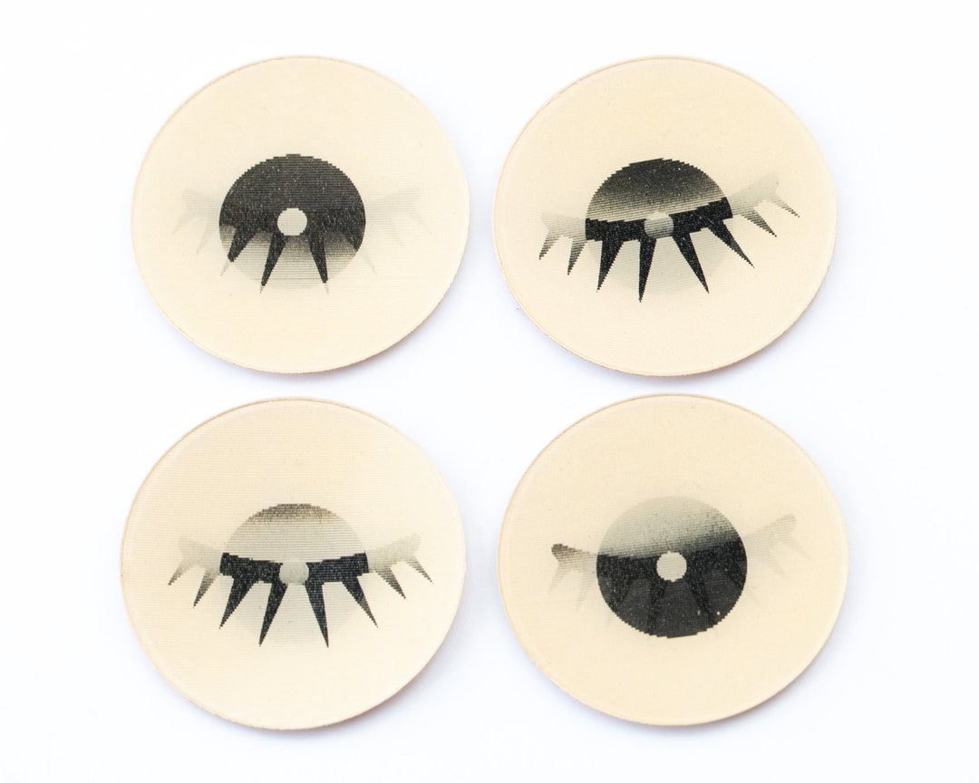 2 Vintage Pop Art Winky Pictures - Winking Black and White Eye - 30 Mm ...