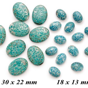 4, 6 or 24 Vintage 'silver Carbuncle' Cabochons -18x13mm and 30x22mm ...