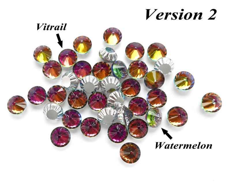 2 Vintage Cone Shaped Glass Rivoli Stones 3 COLORS 14 Mm | Etsy