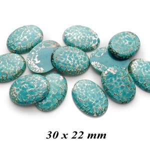 4, 6 or 24 Vintage 'silver Carbuncle' Cabochons -18x13mm and 30x22mm ...