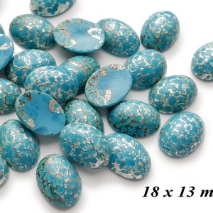 4, 6 or 24 Vintage 'silver Carbuncle' Cabochons -18x13mm and 30x22mm ...