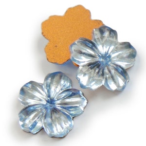 Vintage Flower Shaped Glass Stones, Foiled Flat Back - 3 COLORS - 13 Mm ...