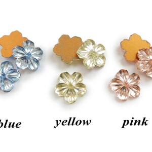 Vintage Flower Shaped Glass Stones, Foiled Flat Back - 3 COLORS - 13 Mm ...