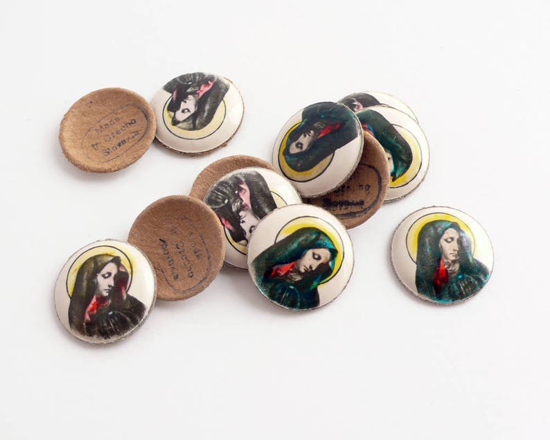 4 Vintage Religious Cameo Hand-painted Cardboard Dome Virgin - Etsy