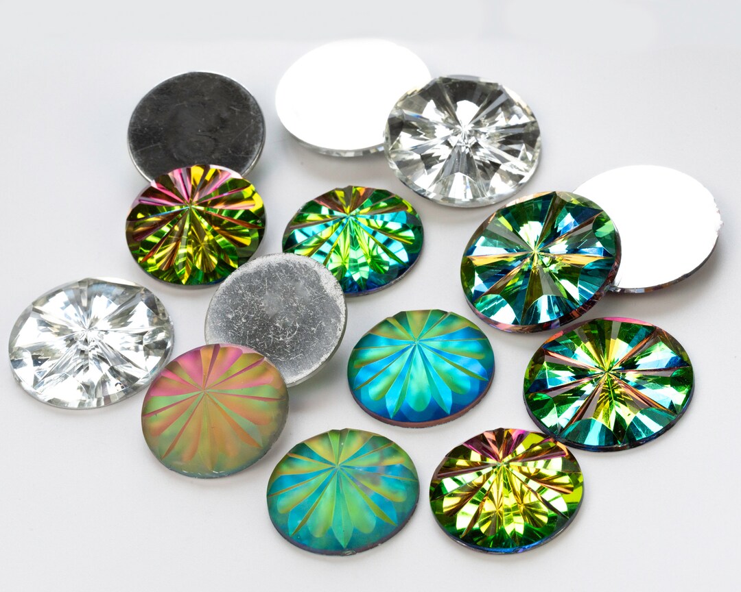 Vintage Round Multicolor and Starburst Pattern Psychedelic Acrylic ...
