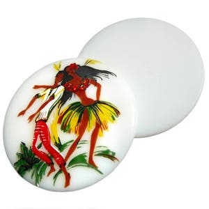 2 Vintage Large Hawaii Aloha Cameos, #5 - Hula Dancers - 35 Mm - M28 - Etsy