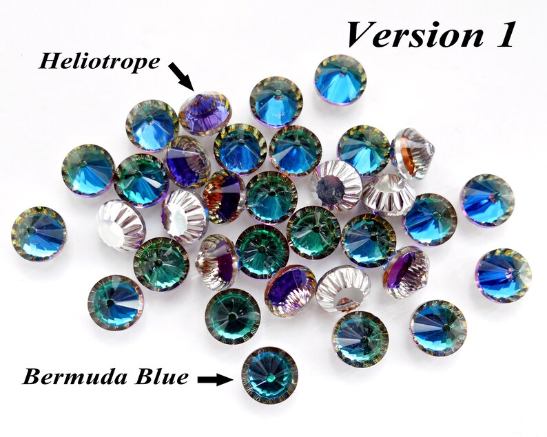 2 Vintage Cone Shaped Glass Rivoli Stones 3 COLORS 14 Mm | Etsy