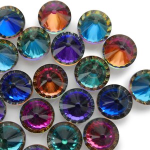 2 Vintage Cone Shaped Glass Rivoli Stones - 3 COLORS - 14 Mm - C28 - Etsy