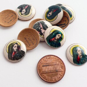 4 Vintage Religious Cameo, Hand-painted Cardboard Dome, Virgin Mary ...