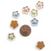 Vintage Flower Shaped Glass Stones, Foiled Flat Back - 3 COLORS - 13 Mm ...