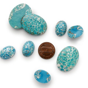 4, 6 or 24 Vintage 'silver Carbuncle' Cabochons -18x13mm and 30x22mm ...