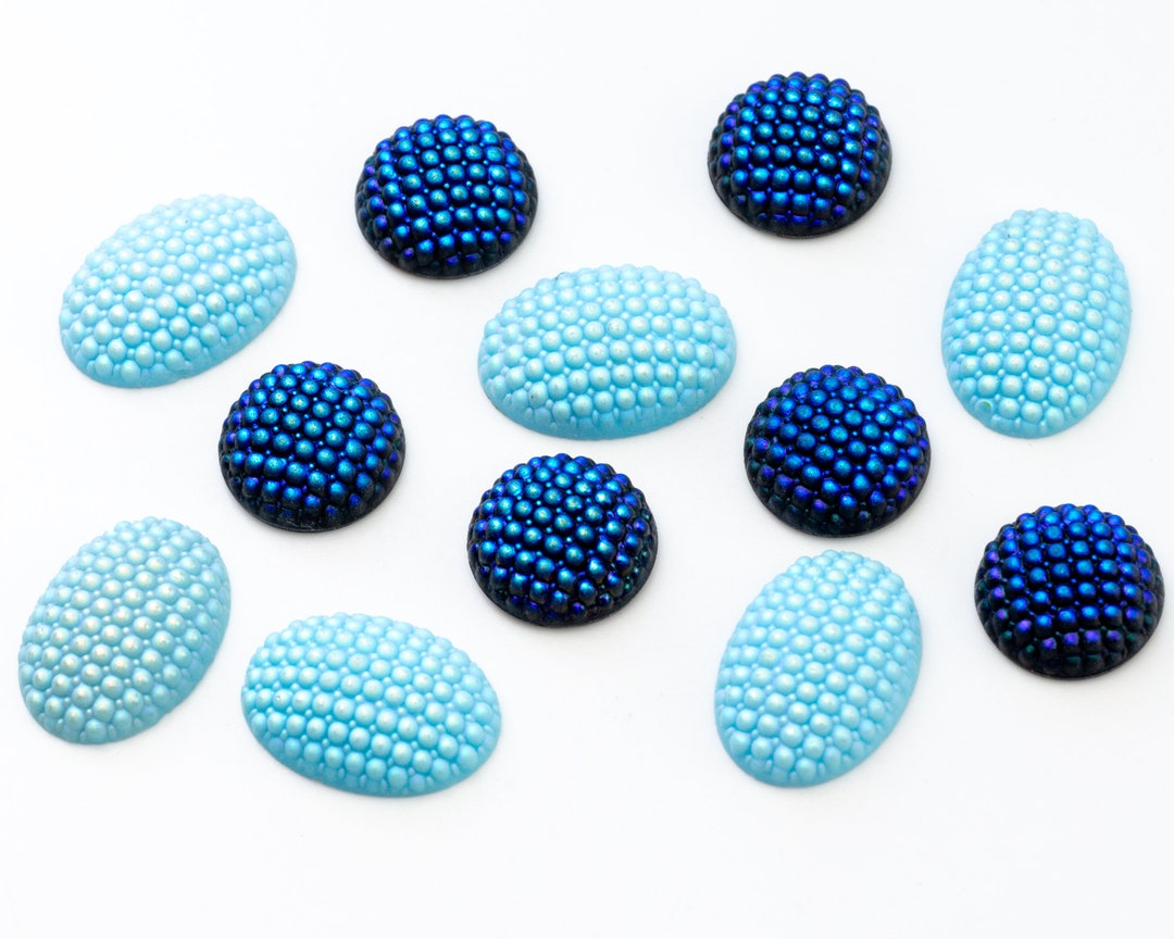 4 Vintage Textured Prism Aurora Borealis Opaque Cabochon, Bug Eye - 2 ...