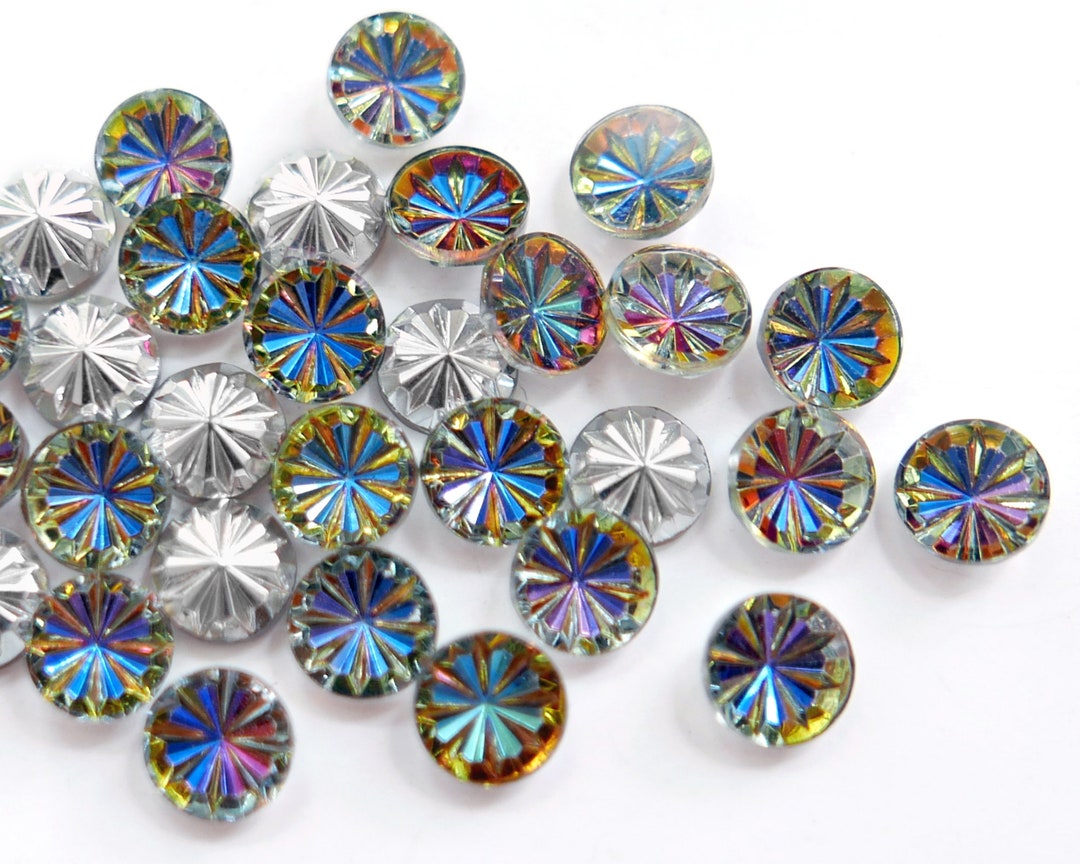 4 Vintage Rare Miniature Pinwheel Starburst Stones, Medium Vitrail, - 9 ...