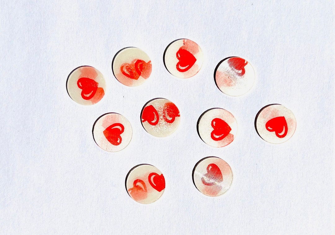 2 Vintage Pop Art Winky Picture, Hearts - 17 Mm - F14.N005 - Etsy