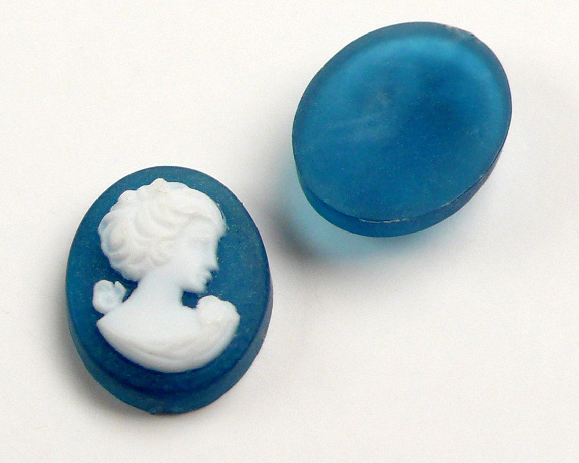 12 Vintage Miniature Cameos Classic Female Profile White on - Etsy
