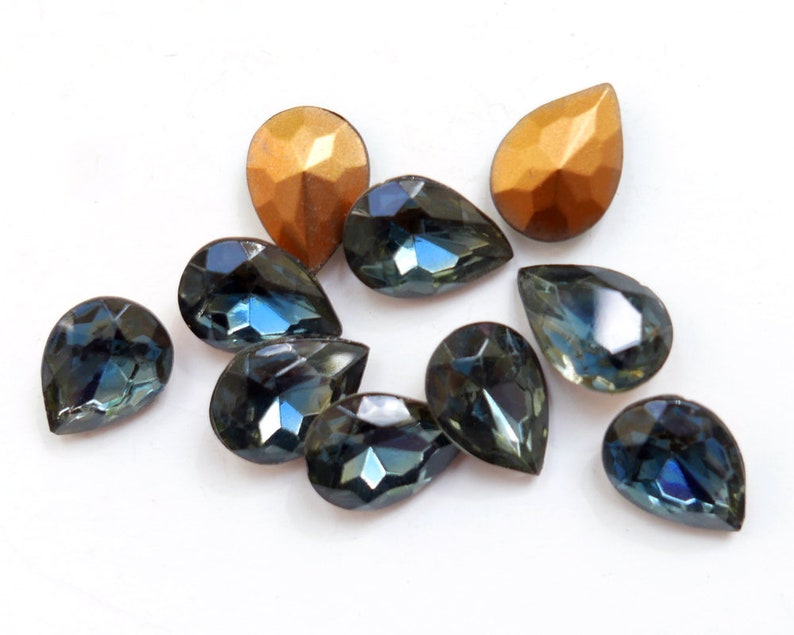 2 Vintage Two-tone Doublets 4 COLORS Facetted TTC Glass | Etsy