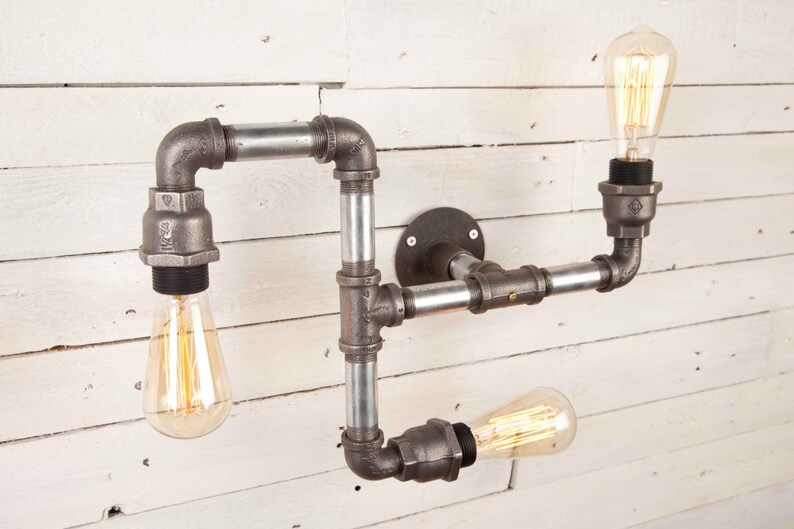 Industrial Style 3 Edison Bulb Wall / Ceiling Light - Etsy