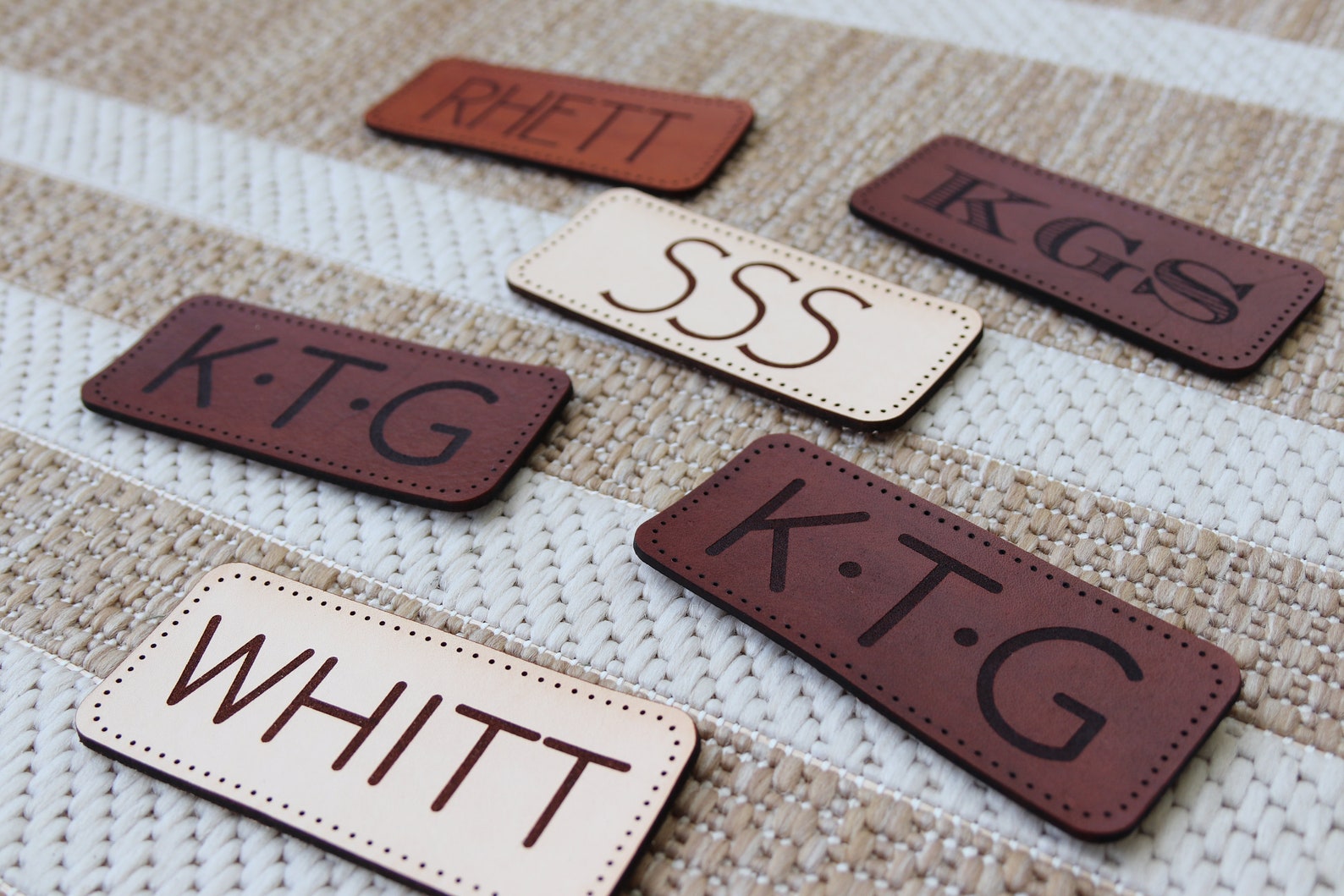 4 X 1.75 Rectangle Leather Patch Monogram - Etsy