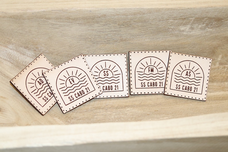 Square Leather Patch Monogram Leather Patch Backpack - Etsy