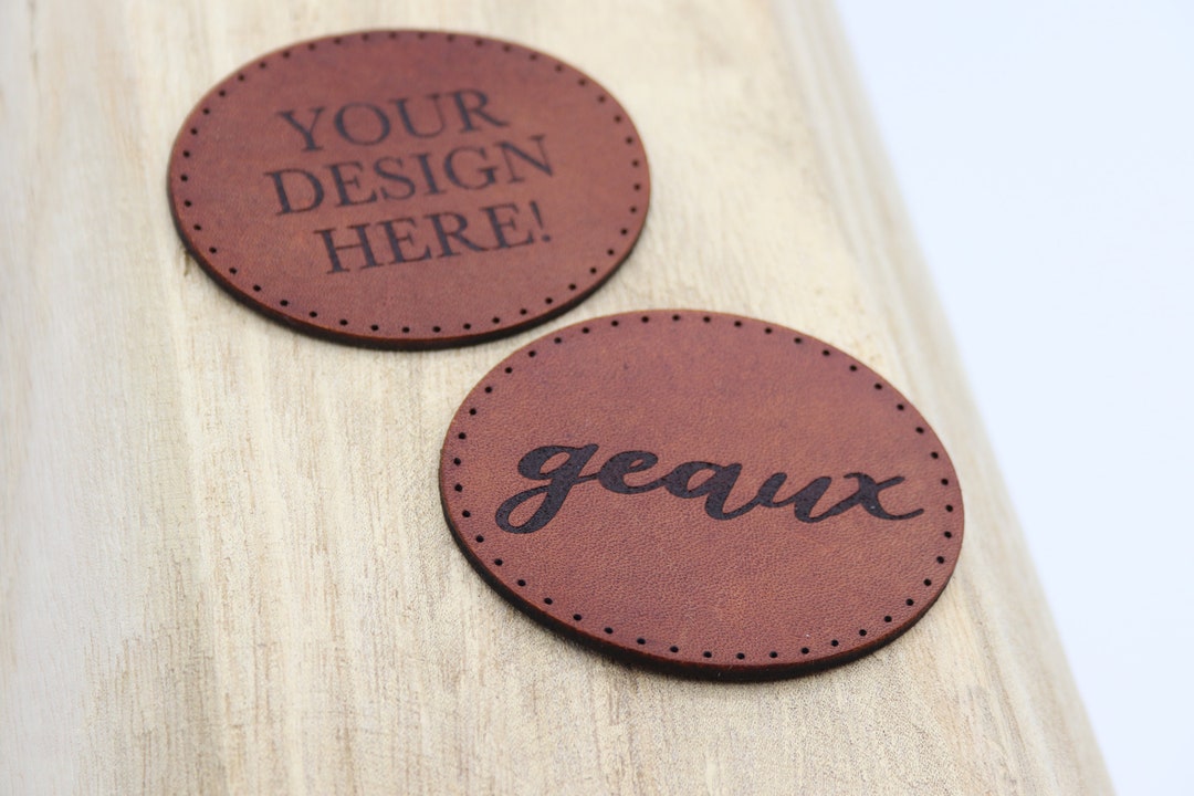 Oval Leather Patch | Monogram Leather Patch | Backpack Leather Patch ...