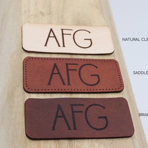 Circle Leather Patch | Monogram Leather Patch | Backpack Leather Patch | Custom Design Leather ...