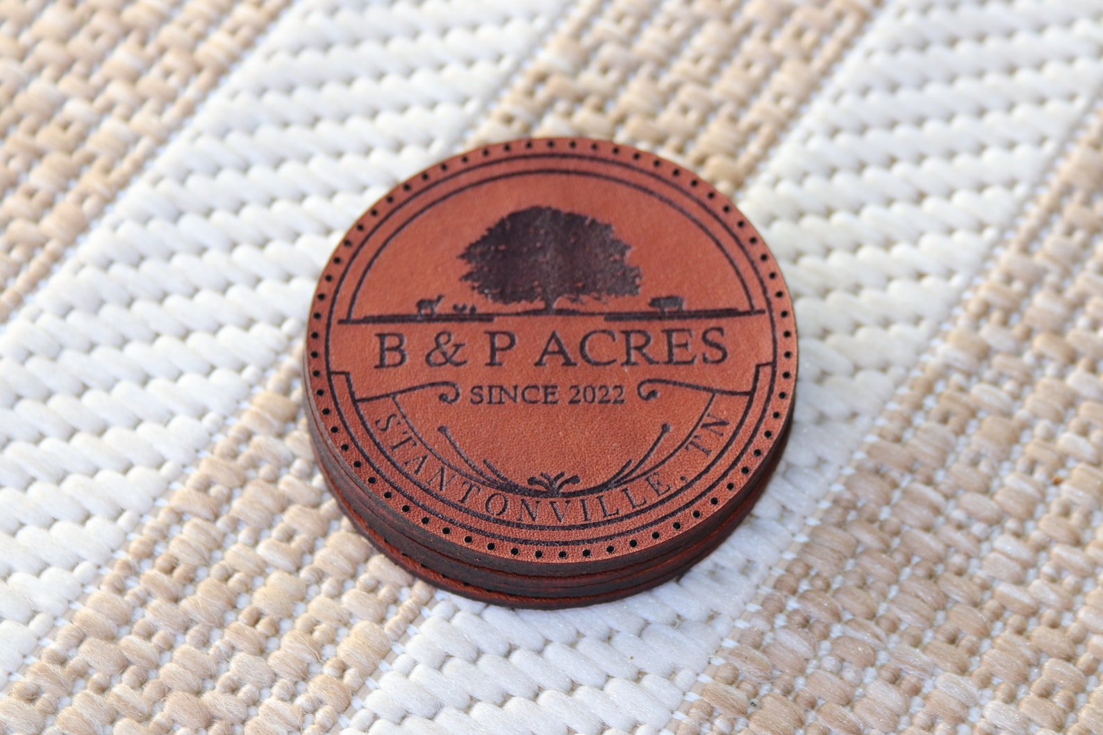 Circle Leather Patch Monogram Leather Patch Backpack - Etsy