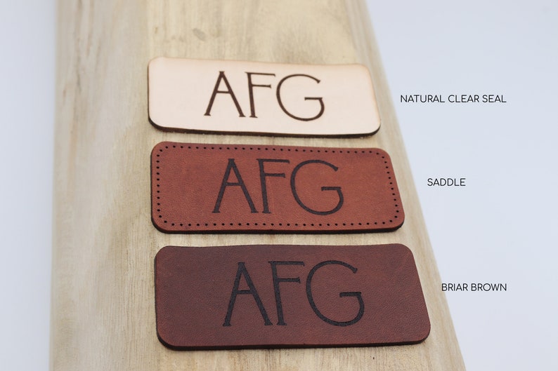 4 x 1.75 Rectangle Leather Patch Monogram | Etsy