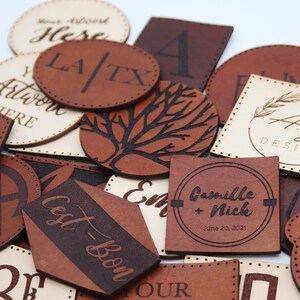 Square Leather Patch | Monogram Leather Patch | Backpack Leather Patch ...