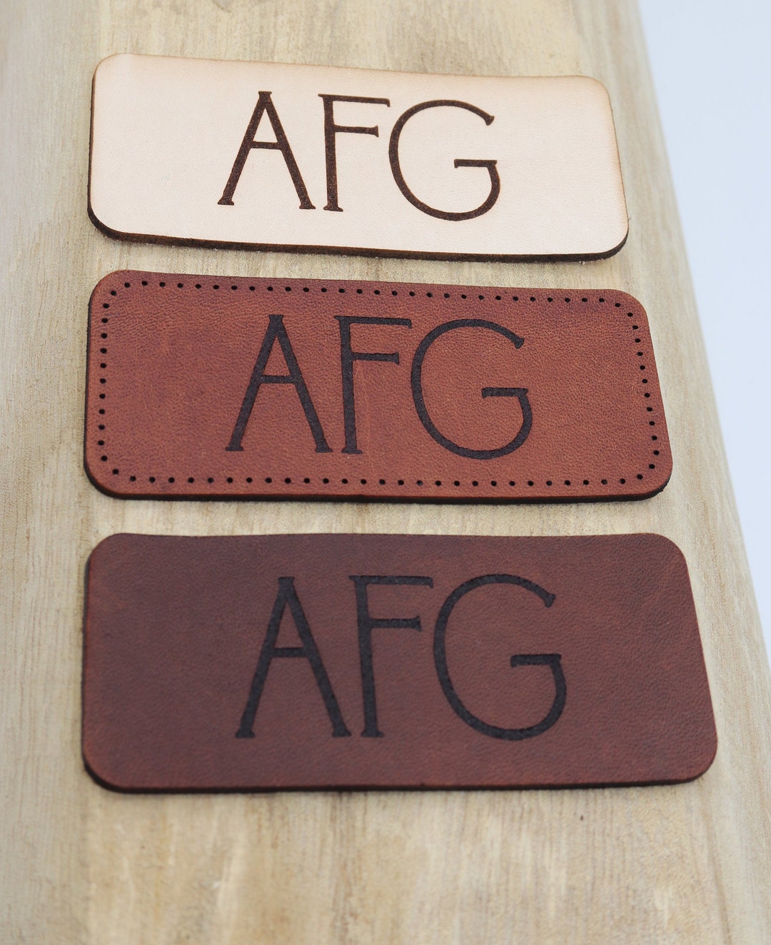 4" X 1.75" Rectangle Leather Patch | Monogram Leather Patch | Backpack ...