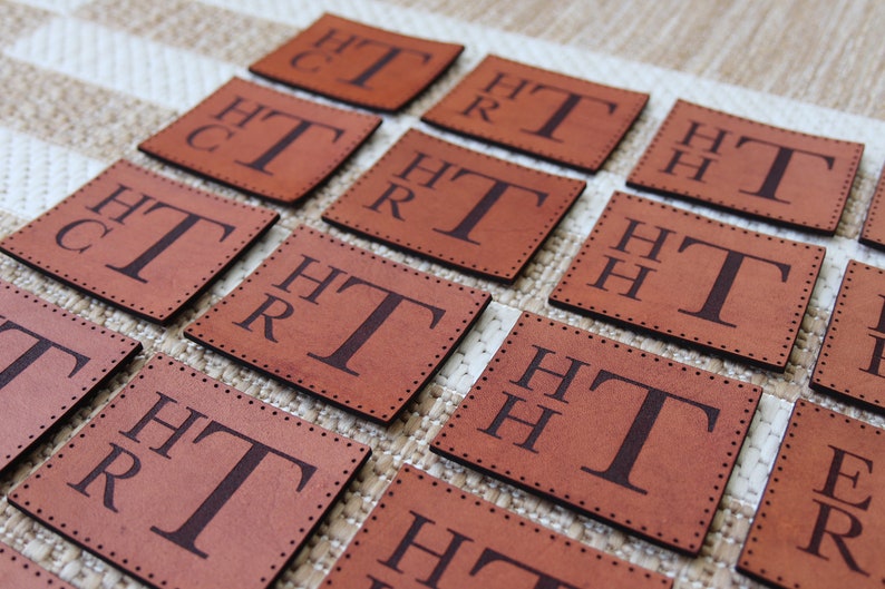 Square Leather Patch Monogram Leather Patch Backpack - Etsy