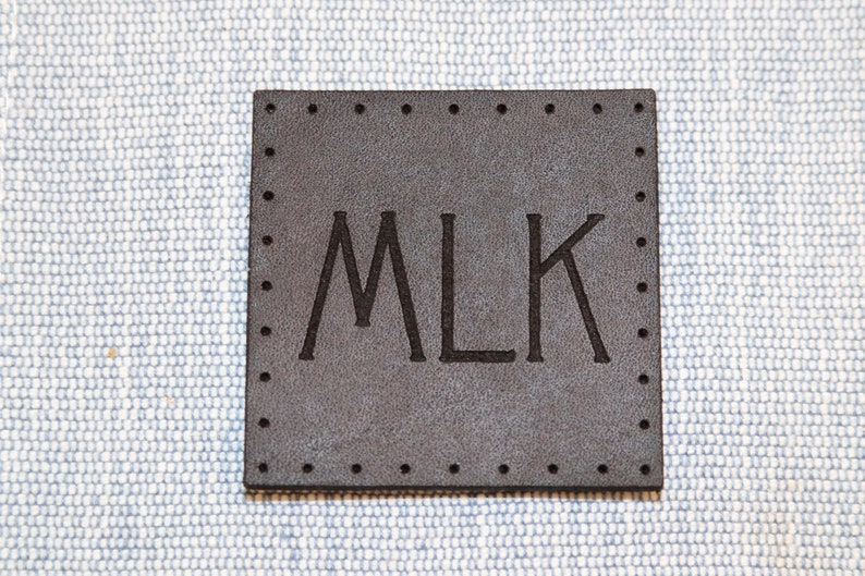 Square Leather Patch | Monogram Leather Patch | Backpack Leather Patch ...
