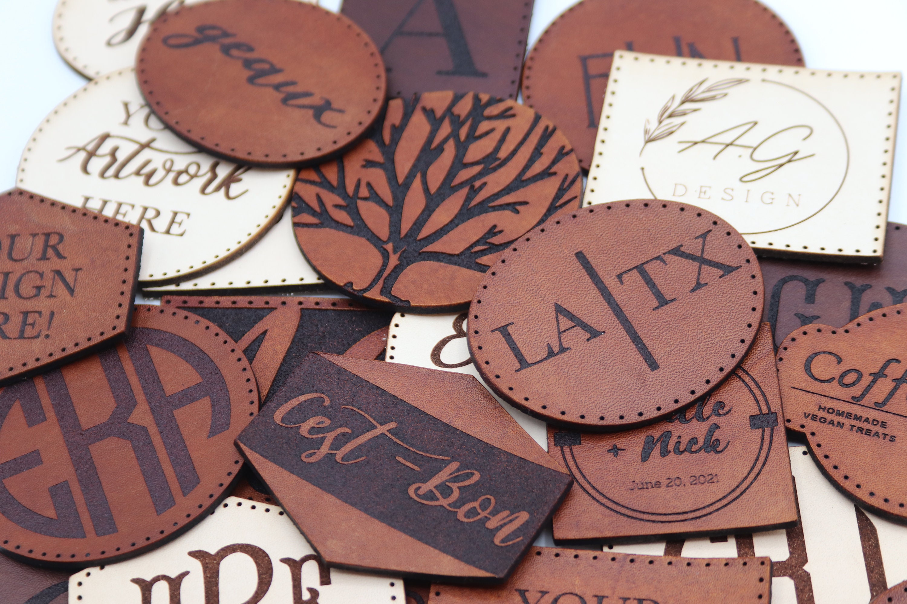 Rectangle Leather Patch Classic Leather Hat Patch | Etsy