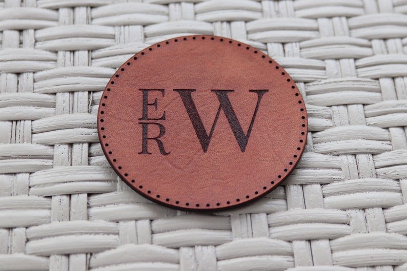 Circle Leather Patch Monogram Leather Patch Backpack - Etsy