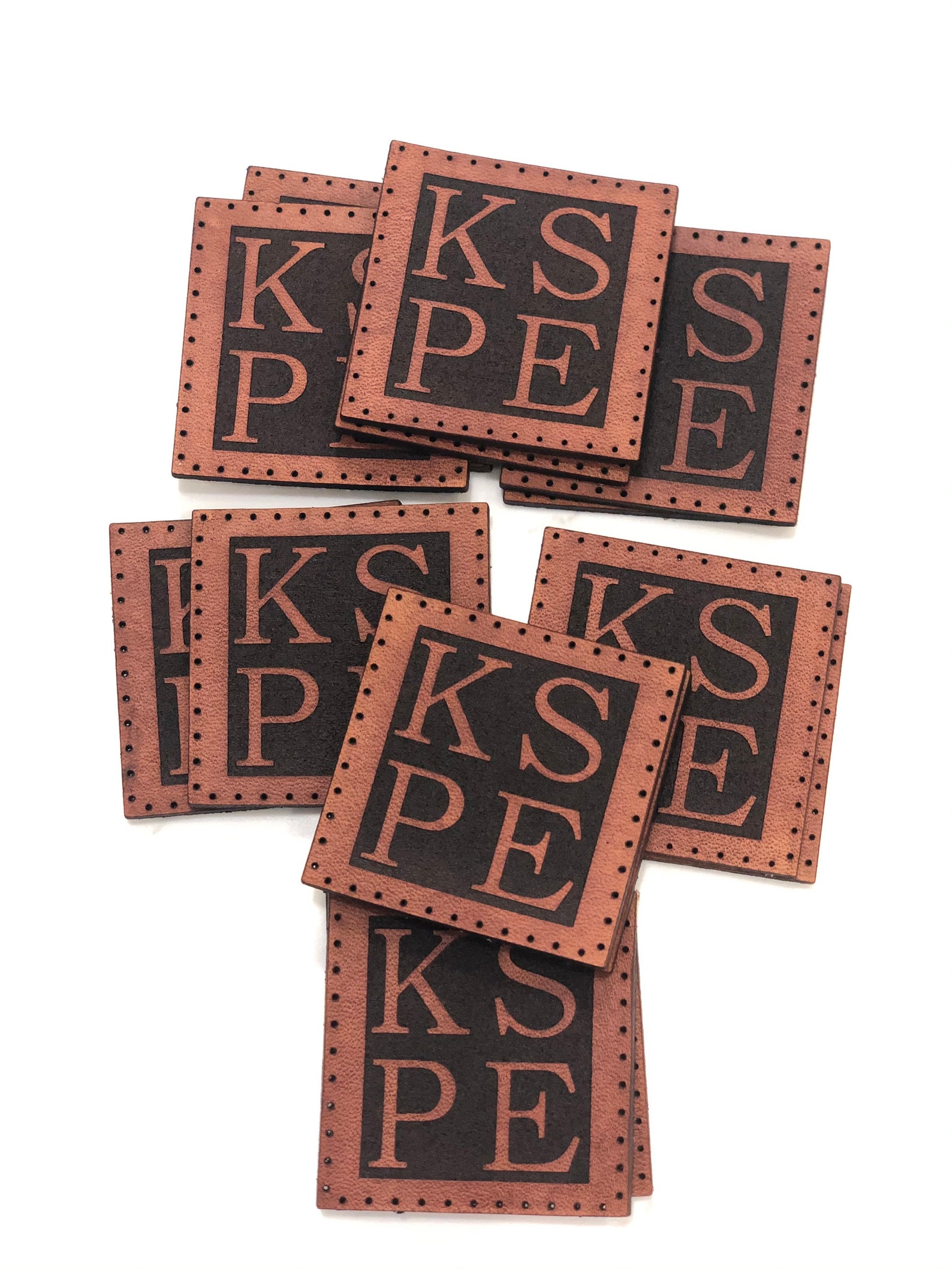 Square Leather Patch Monogram Leather Patch Backpack - Etsy