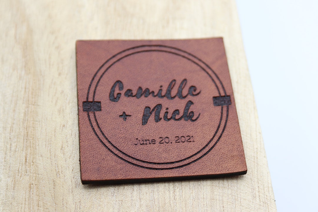 Square Leather Patch | Monogram Leather Patch | Backpack Leather Patch ...