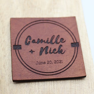 Square Leather Patch | Monogram Leather Patch | Backpack Leather Patch ...