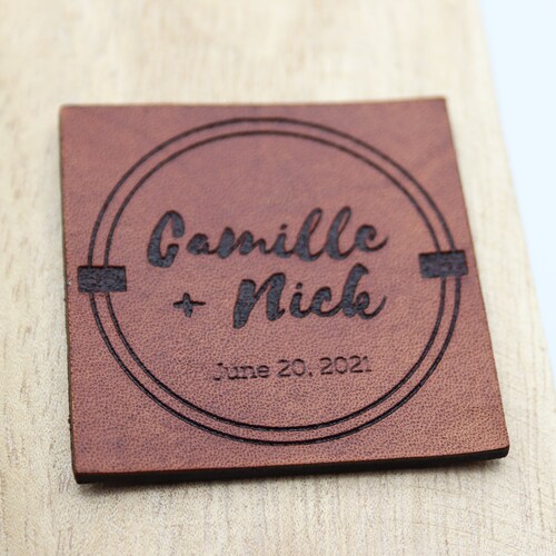 Square Leather Patch Monogram Leather Patch Backpack | Etsy