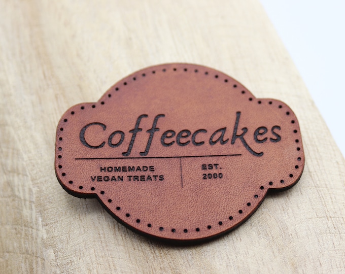 Personalized Leather Patch | Custom W/ Logo, Text Initials |rectangle ...